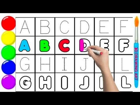 How to draw ABC Alphabets Drawing Colouring 🌈for kids and toddlers ABC ...