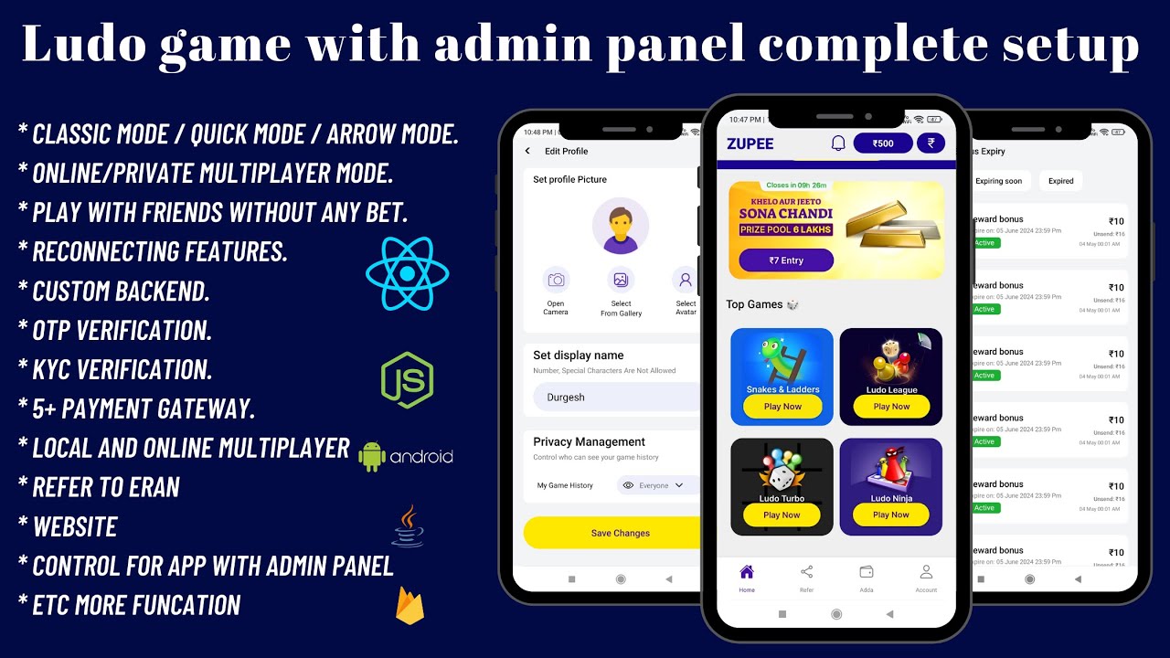 zupee ludo clone game with admin panel development || zupee ludo ...