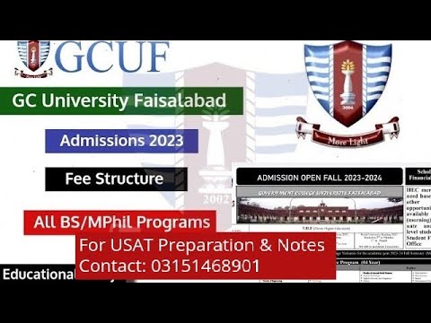 GC University Faisalabad Admissions 2023 | GCUF Fee Structure | HEC ...