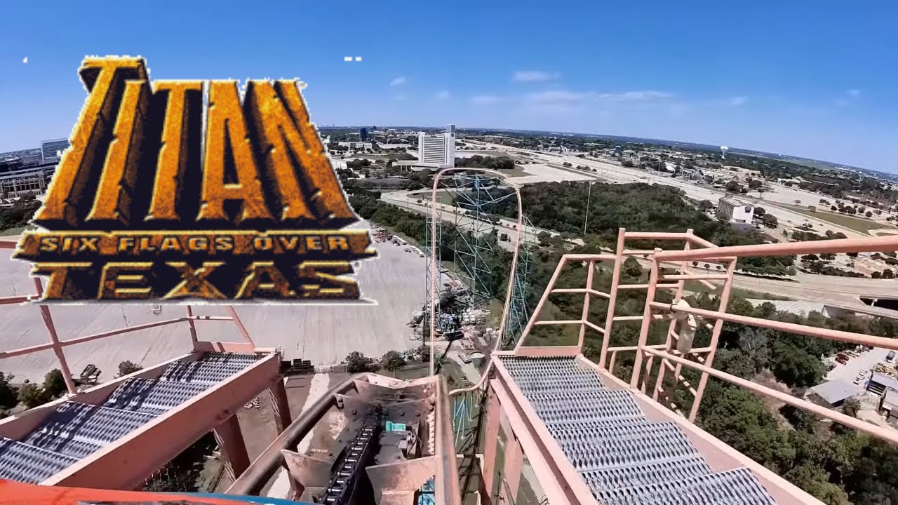 4K POV | Titan at Six Flags Over Texas | Tallest roller coaster in ...