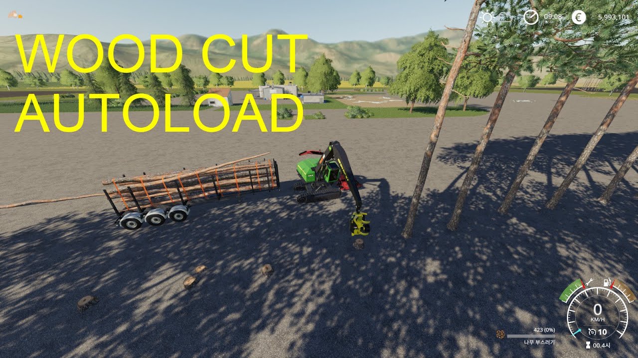 fs19 wood cut autoload - YouTube
