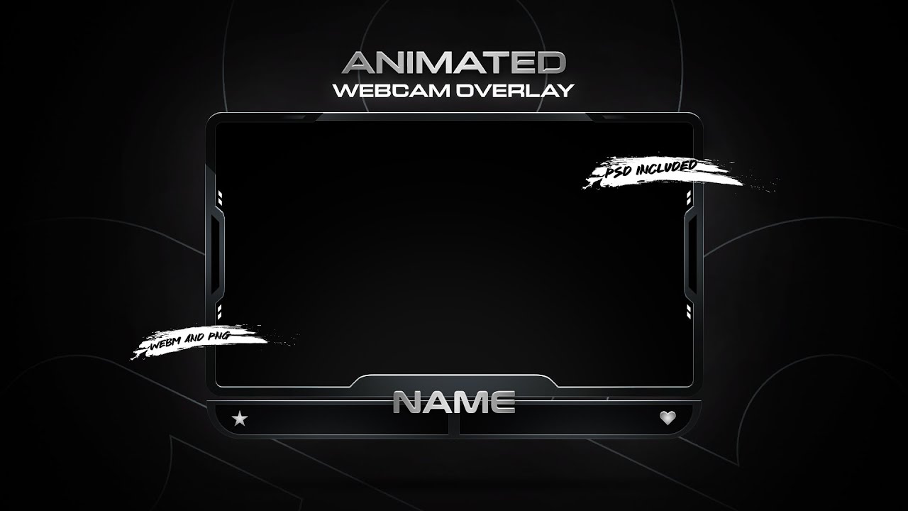 Download Animated Grey Facecam Overlay Template || Stream Overlays 2023 ...
