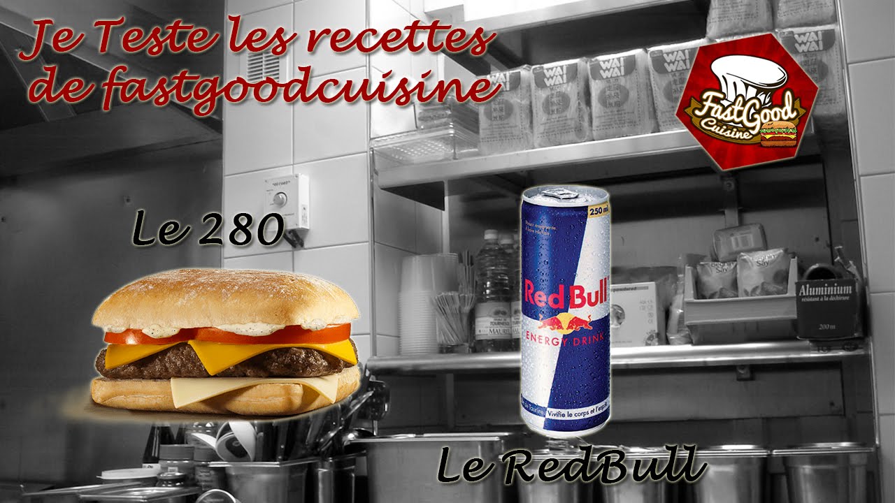 Je teste FASTGOODCUISINE : RedBull et 280 de McDO / Mon avis - YouTube