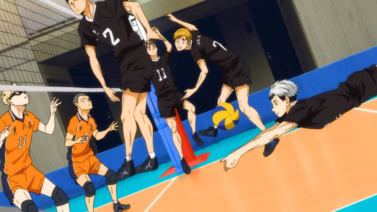 ハイキュー!!| A save from Kita the captain of Inarizaki Volleyball Team ...