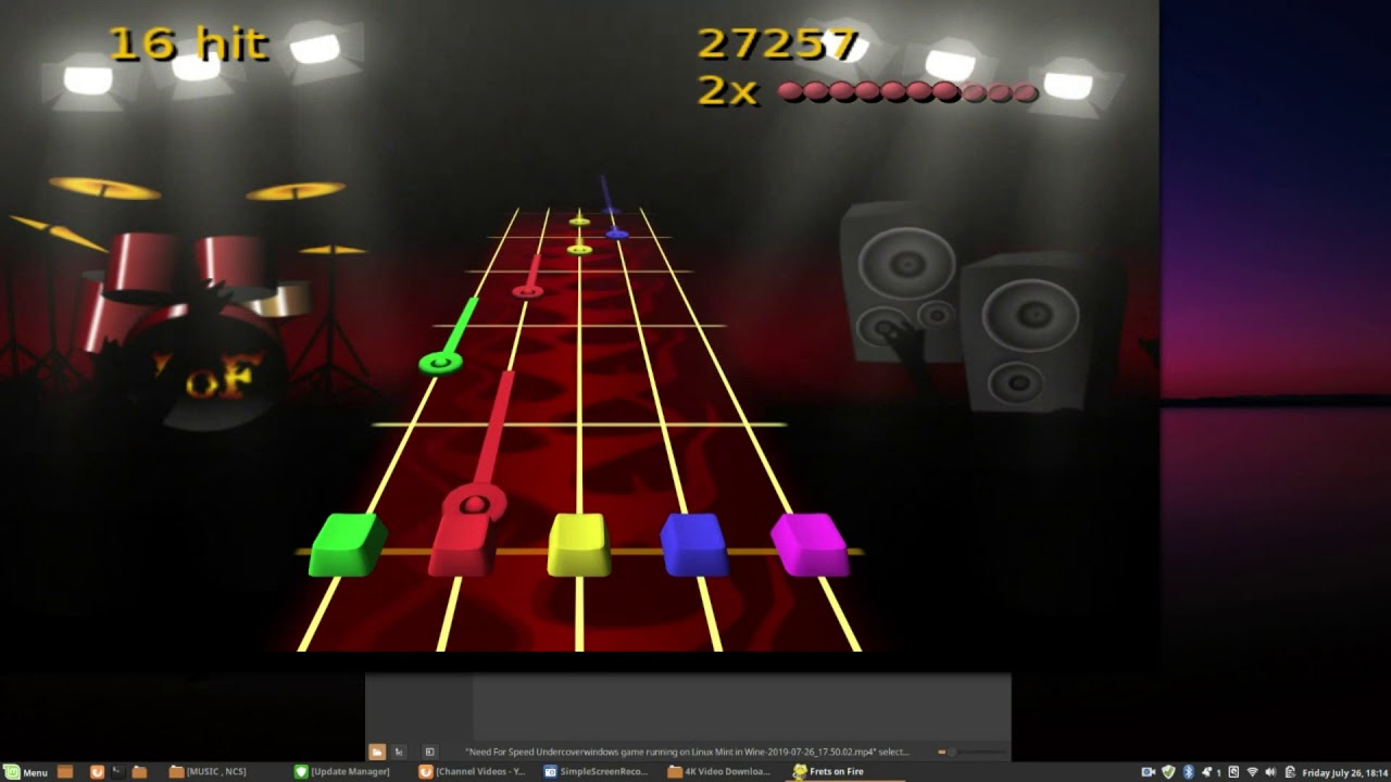 Frets on Fire only on Linux a good try Guitar Hero Clone - YouTube