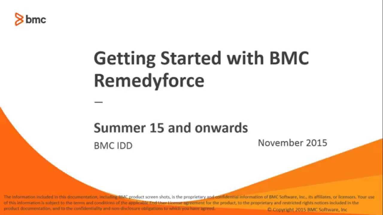 BMC Remedyforce - Getting Started tab - YouTube