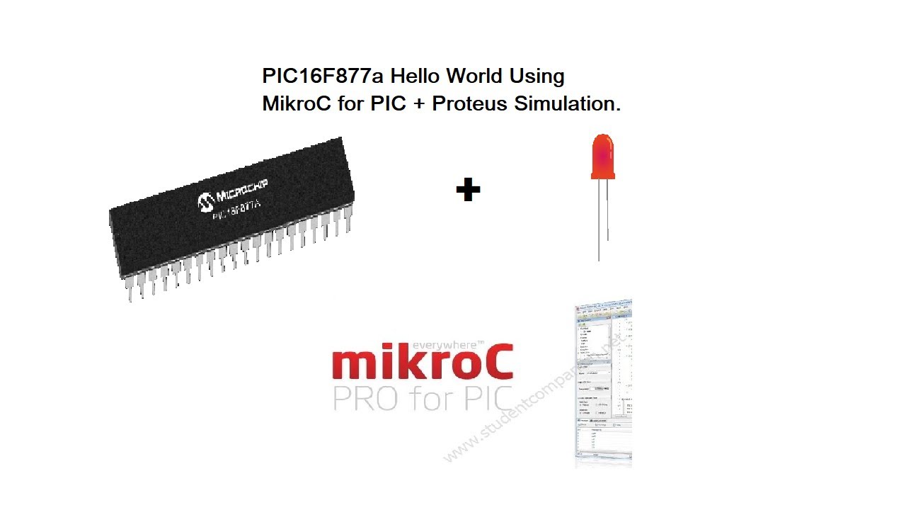 Microchip PIC16 Hello World in MikroC for PIC. - YouTube