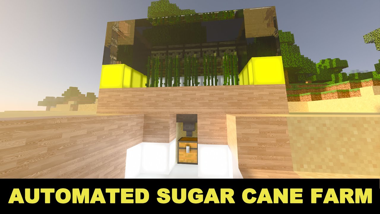 How to build an automated sugar cane farm in Minecraft - YouTube