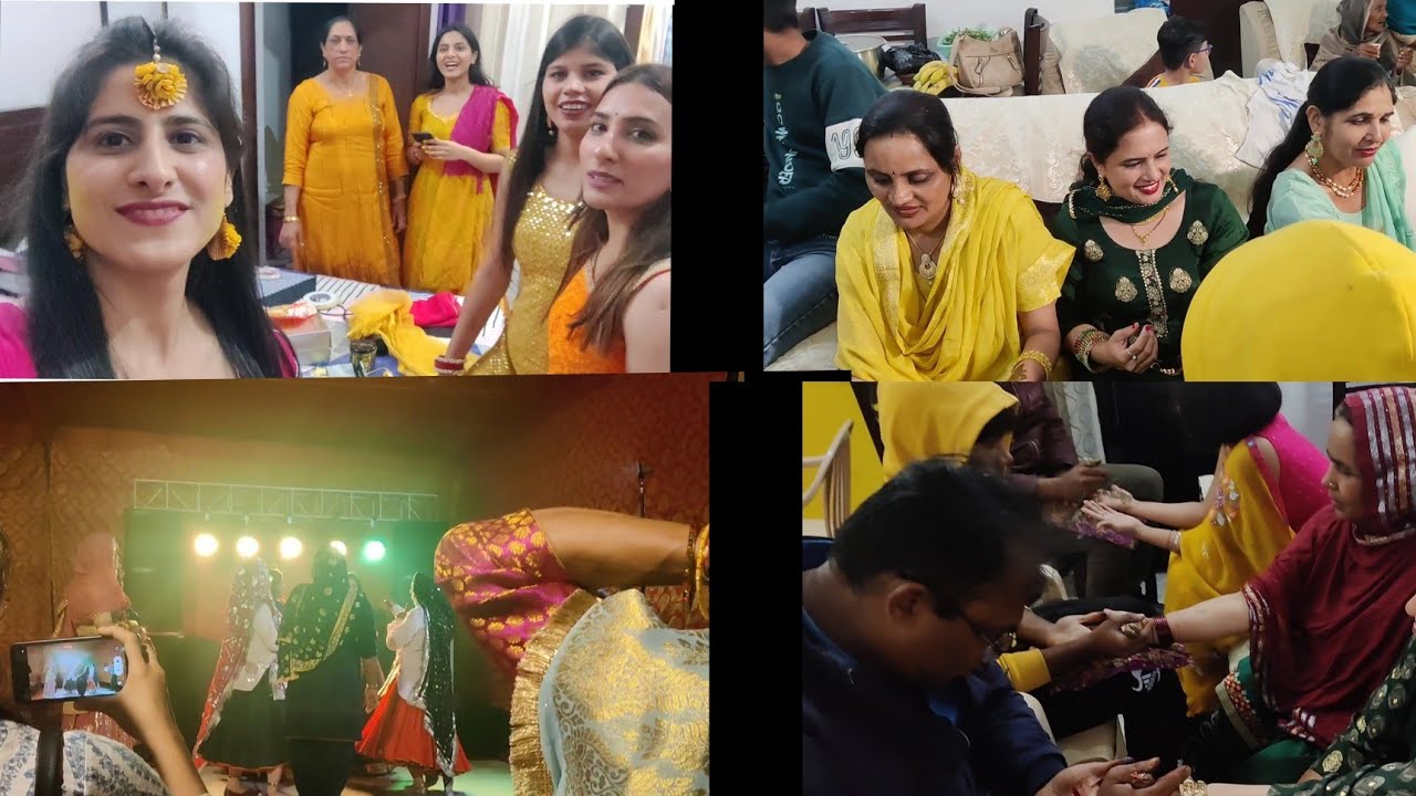 Haldi and Mehndi Functions 🥰🤗 | दामन पहन कर किया डांस😊 | Kirti Narwal | Vlogs - YouTube