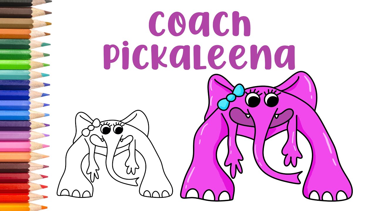 How to Draw Coach Pickaleena | Garten Of Banban 4 Easy || Easy Step By ...