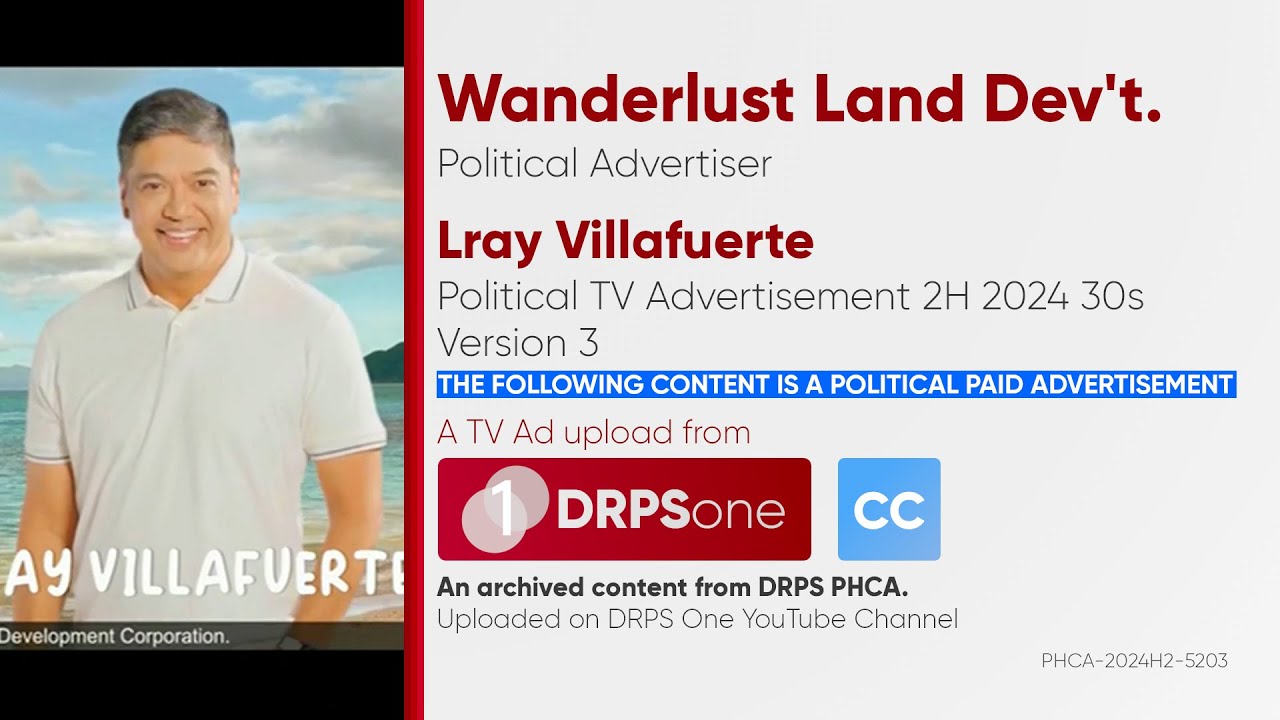 Lray Villafuerte Political TV Ad 2H 2024 30s (Version 3) [CC] - YouTube
