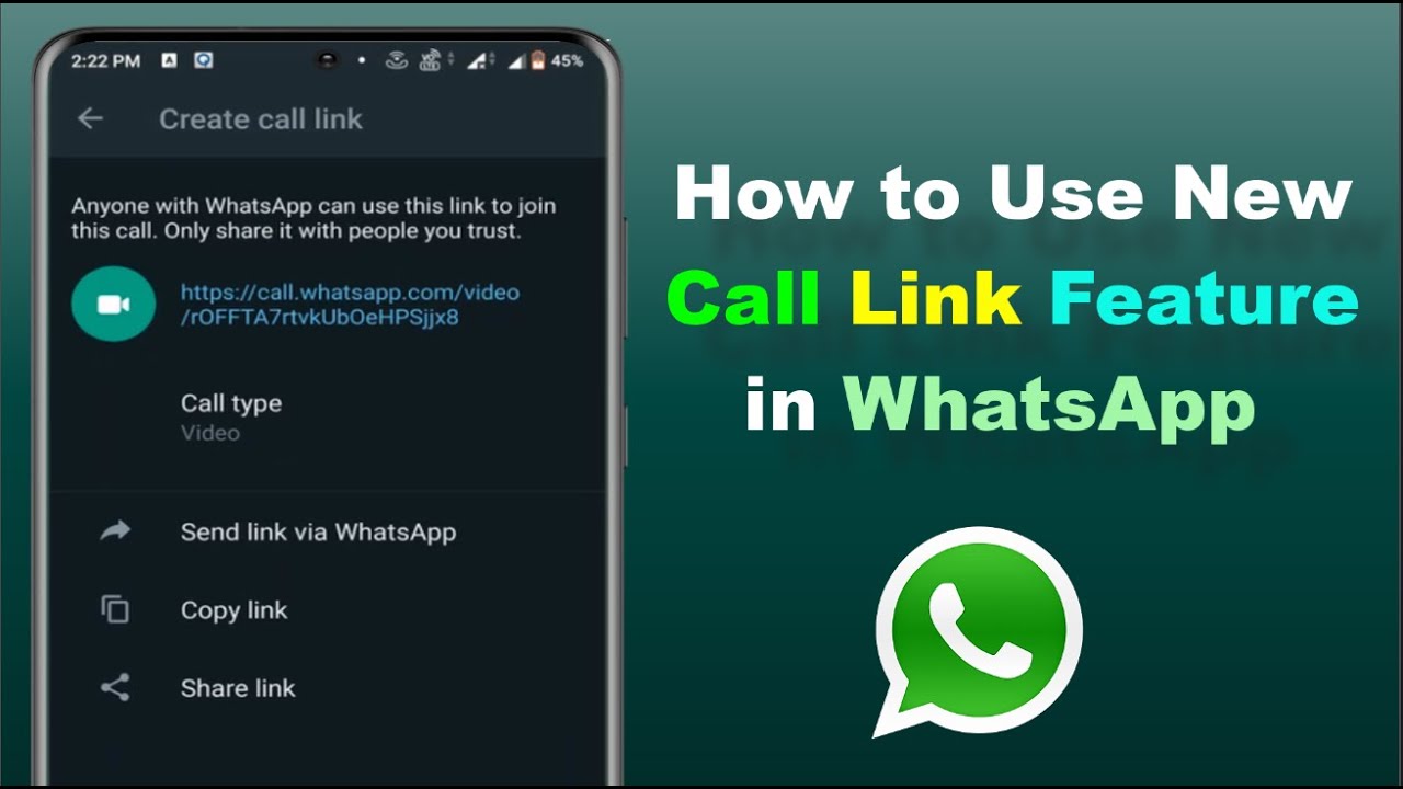 WhatsApp New Update | How to Create & Share Video & Audio Call Link in ...