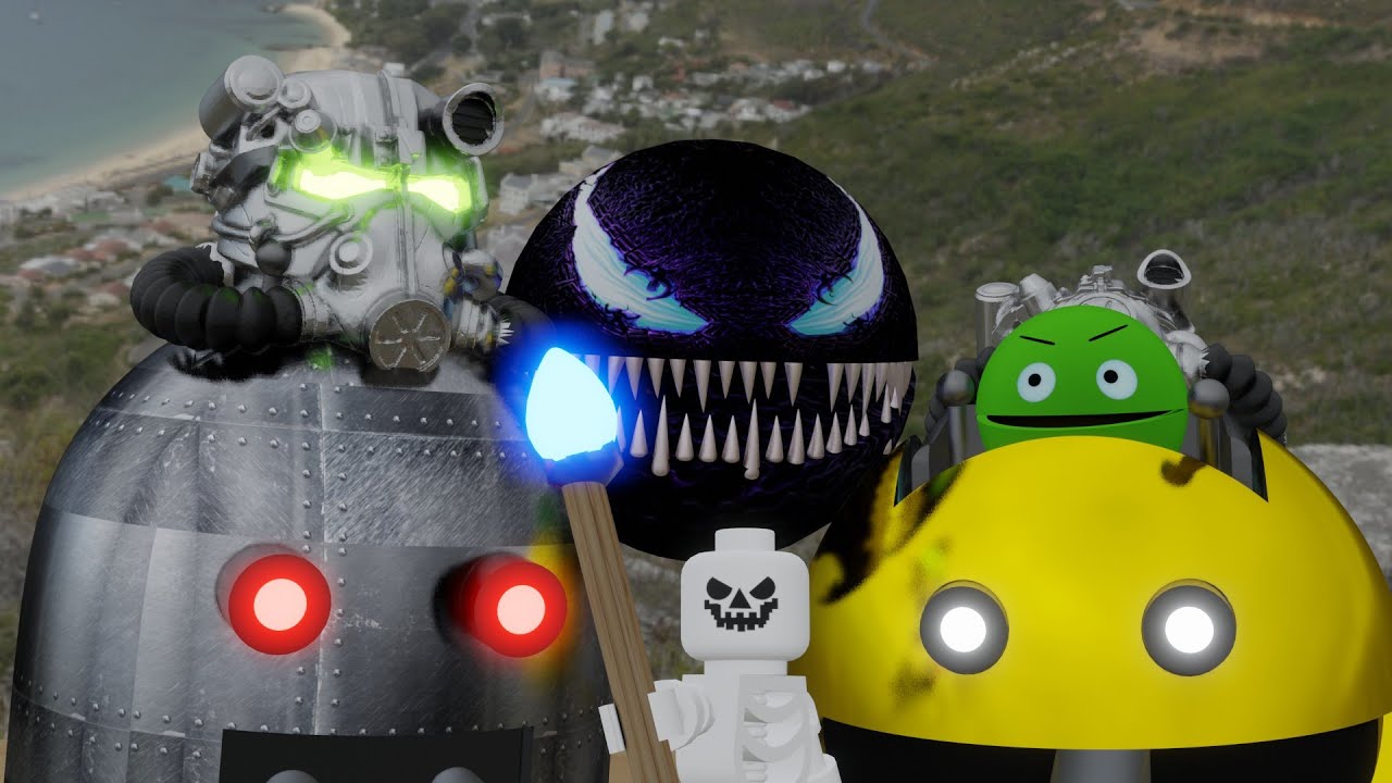 Pacman with Robot Pacman and Ghost with Robot VS Venom, Black Monster ...