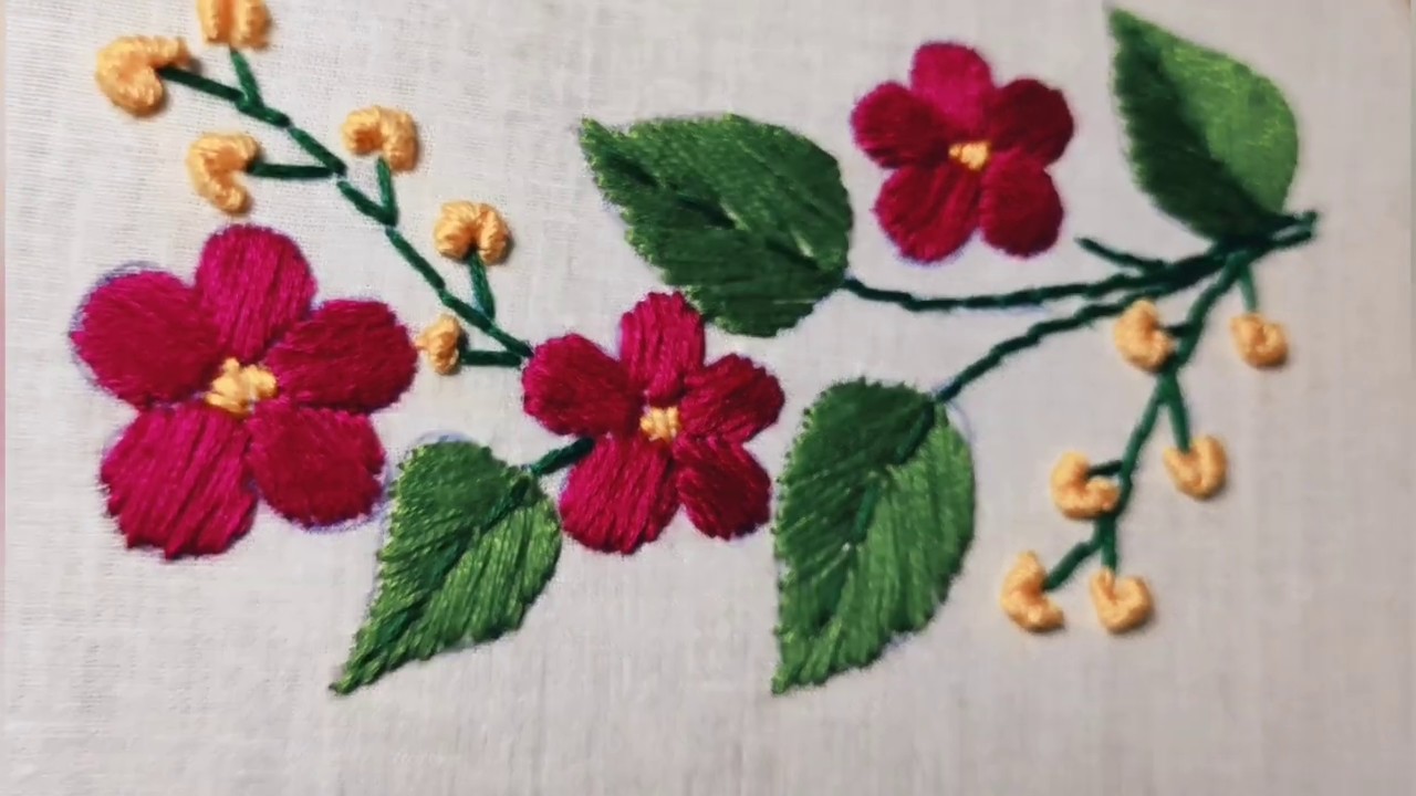 HAND EMBROIDERY: Easy/simple flower stitch design for beginners.. - YouTube