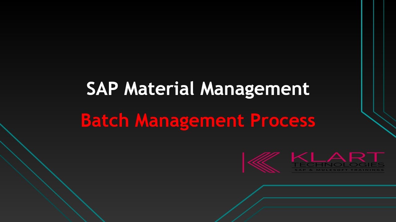 SAP MM Tutorials - 14| Batch Management - YouTube