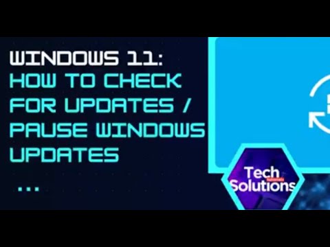 Windows 11: How to Check for Updates or Pause Updates - YouTube