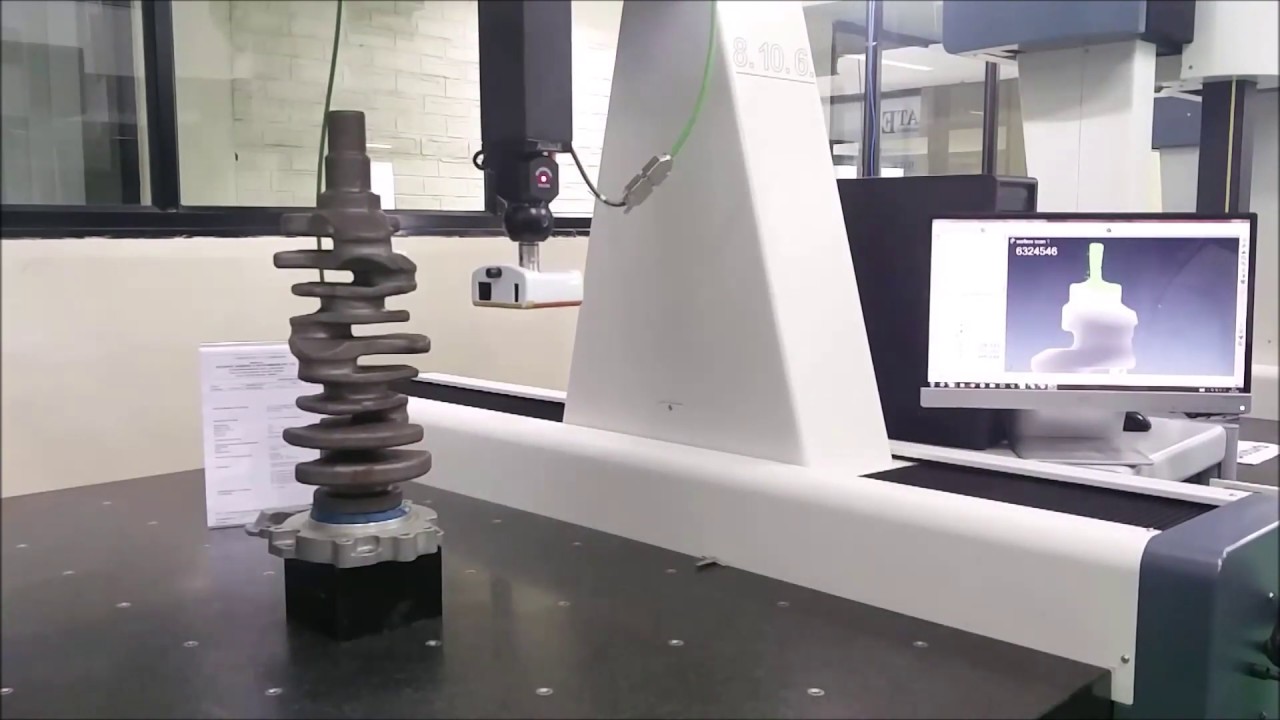 CMM LASER SCANNING ON CRANKSHAFT - YouTube