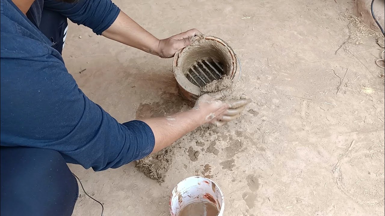 4 litter bucket angithi Making at home || Primitive Technology|| Mitti ...