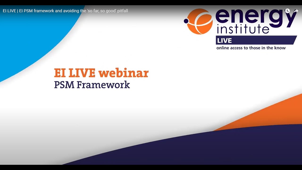 EI LIVE | EI PSM framework and avoiding the 'so far, so good' pitfall ...