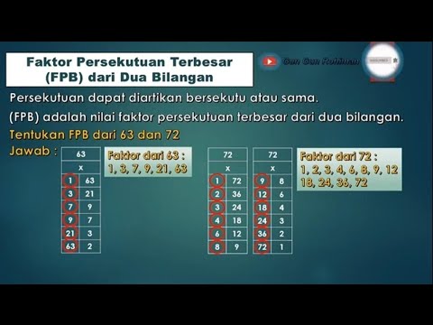 Cara menentukan Faktor Persekutuan Terbesar (FPB) dari Dua Bilangan ...