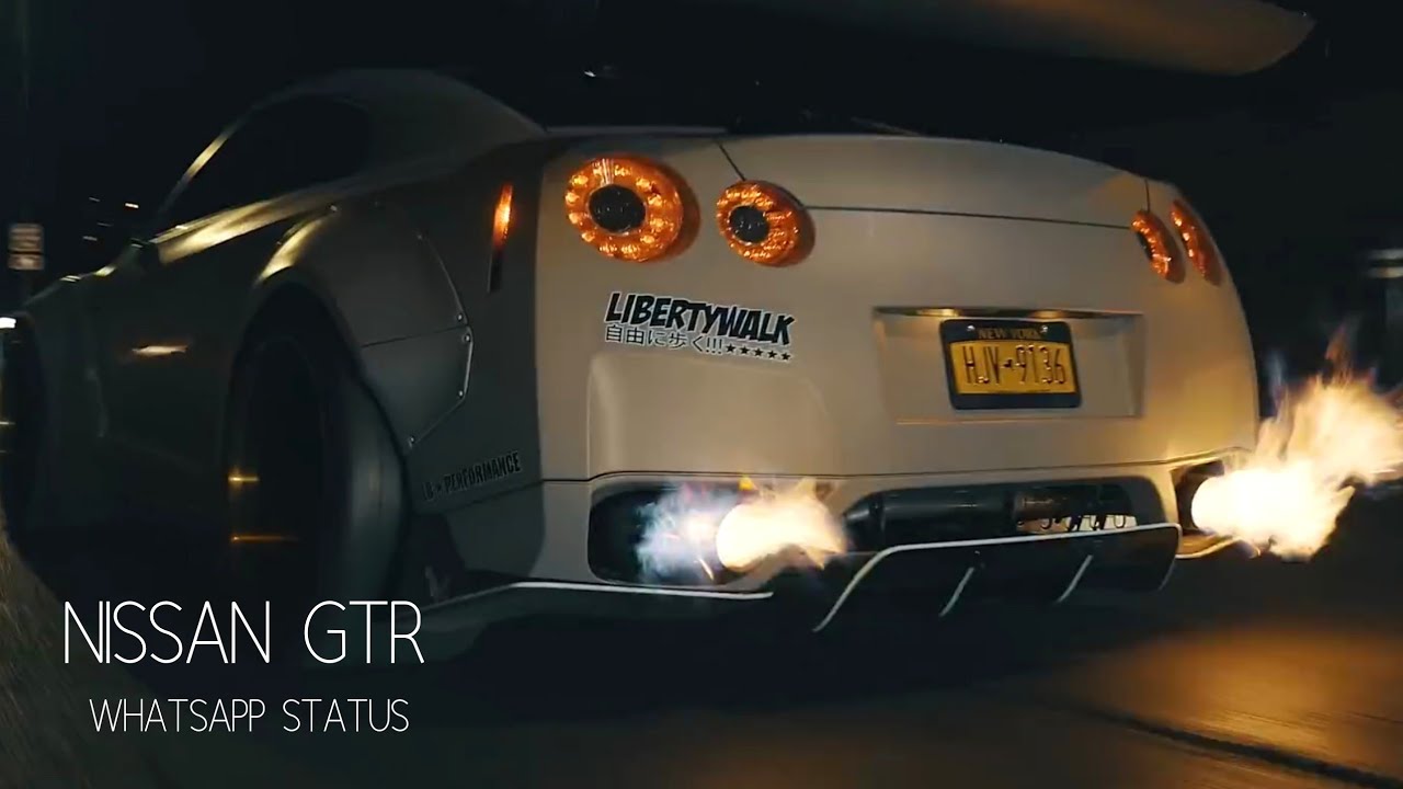 NISSAN GTR | EXHAUST FIRE | RACE | WHATSAPPSTATUS - YouTube