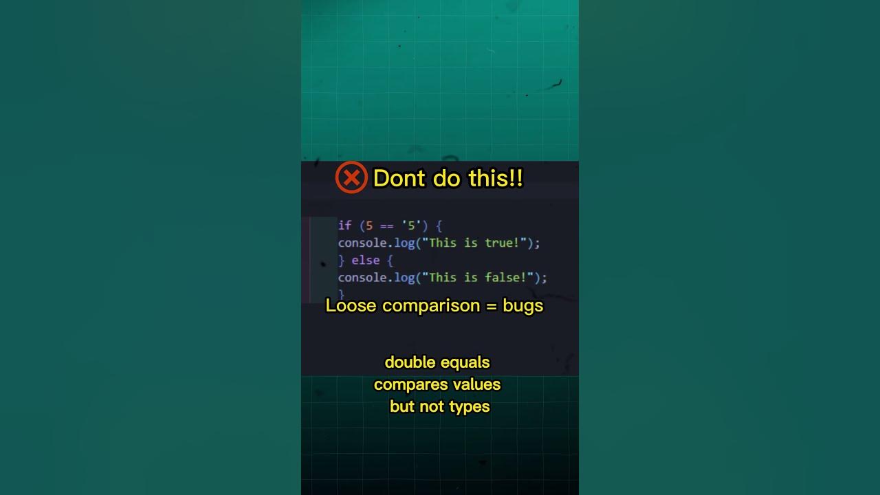 Never Use == in JavaScript (Use This Instead) - YouTube
