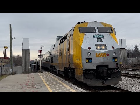 VIA 84 Arriving to Kitchener GO Station, Kitchener Ontario Canada March ...