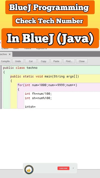 Code Check Tech Number or Not in BlueJ ll Java programming ll Bluej Program ll Teach No ll ...