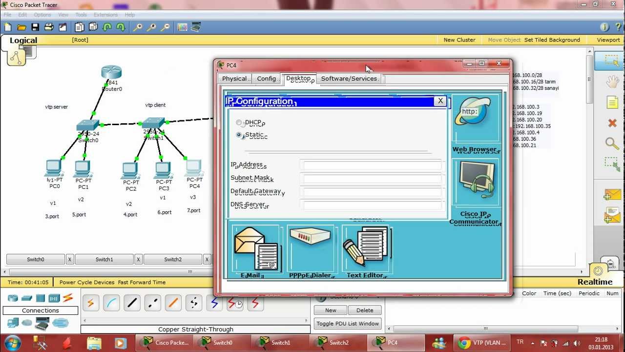 vlan vtp trunk router.avi - YouTube