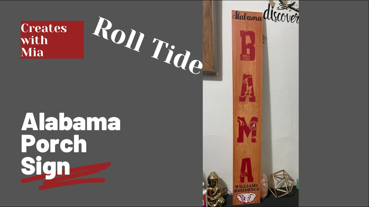 Creating a Alabama porch sign - YouTube