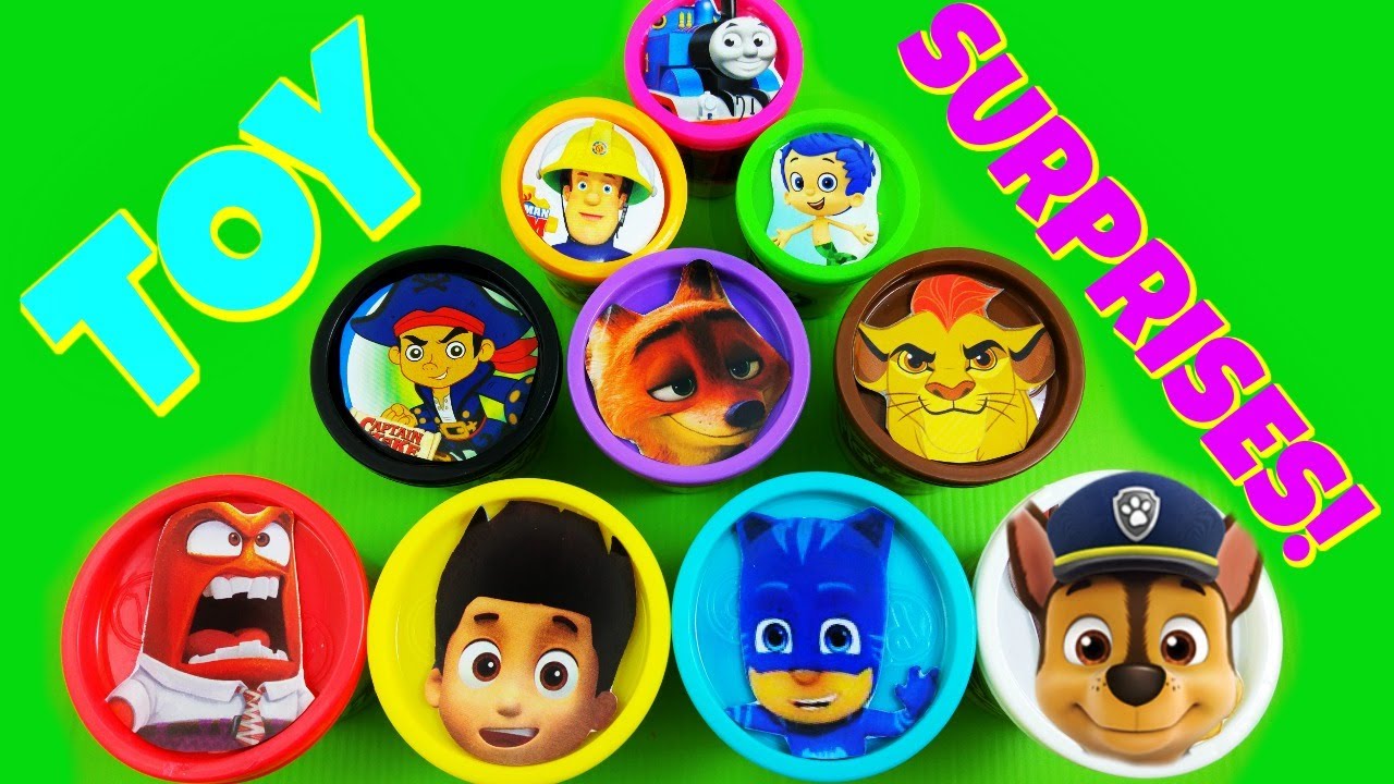 Learn Colors Disney Jr, Nick Jr, Play-doh Surprise Toy Slime Video, Fun ...