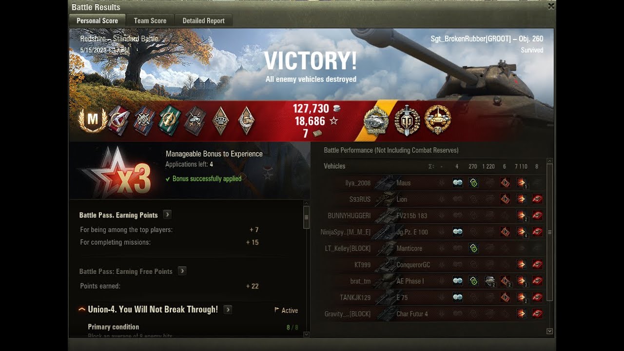 WOT Obj 260 Ace tanker from the jaws of defeat VICTORY - YouTube