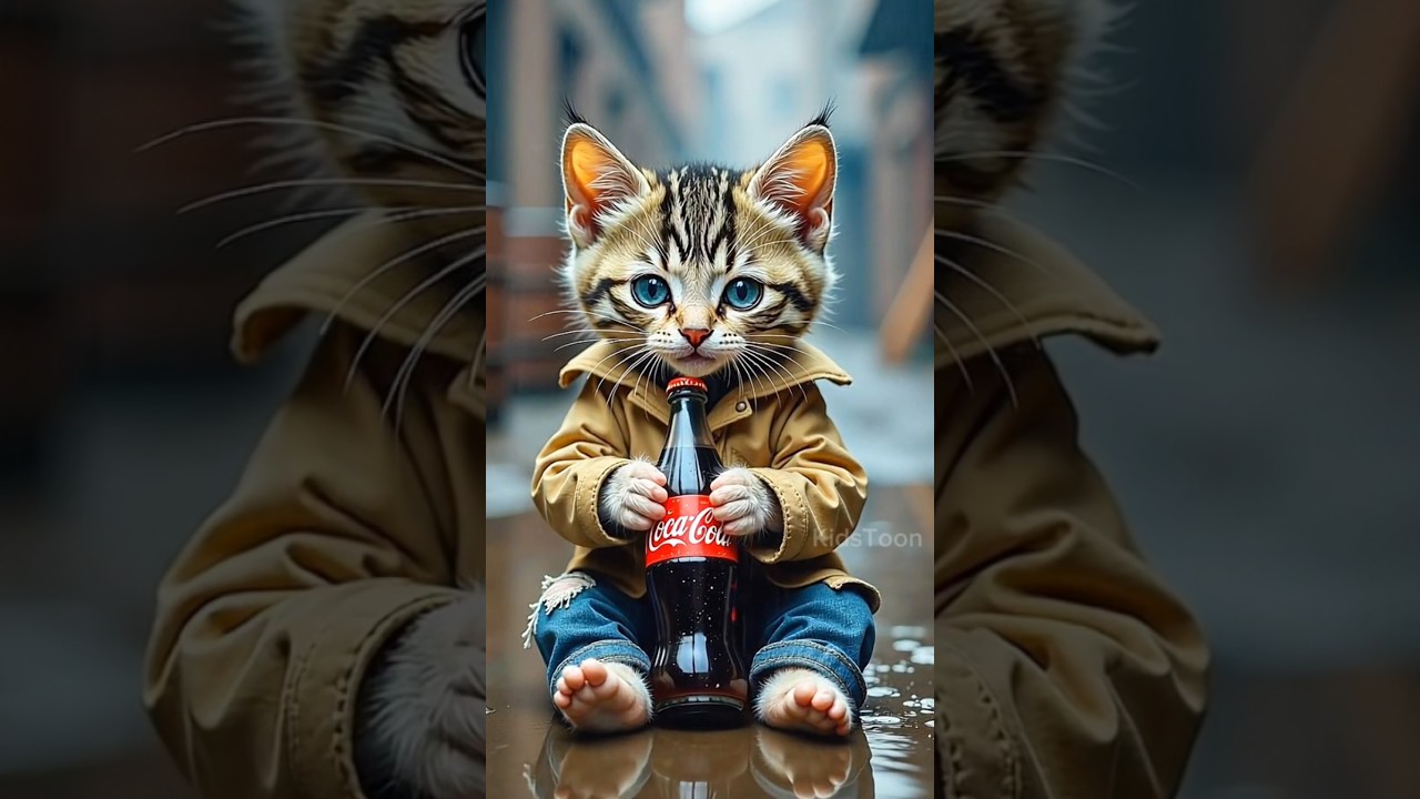 Poor Cat Drinking Coca-Cola First Time #cats #catlover #ai #aicat #4k ...