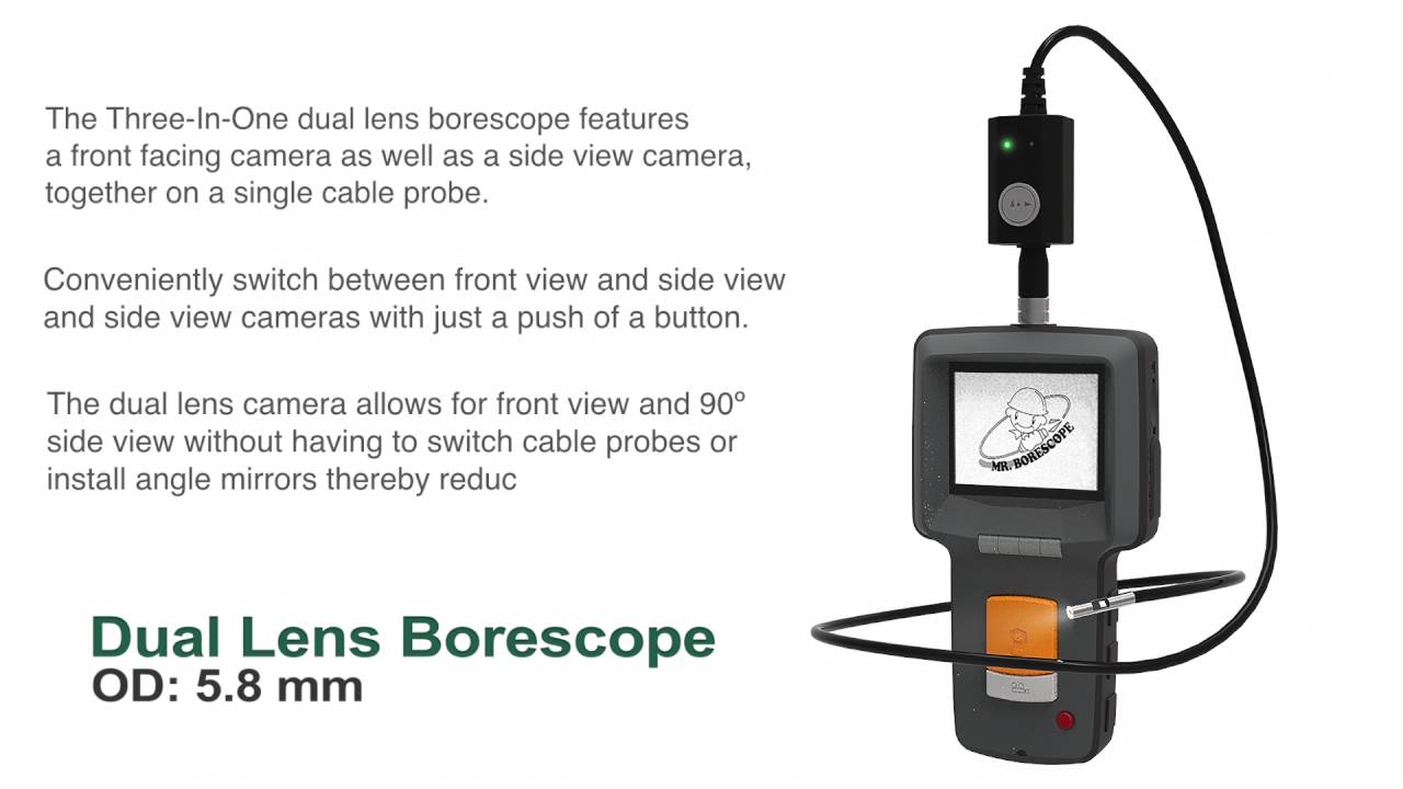 Dual Lens Borescope Endoscope dual cameras - YouTube