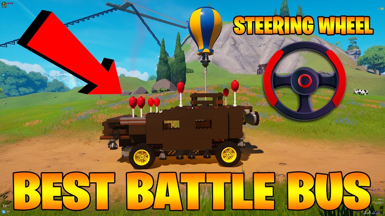 How to Build a Battle Bus with Steering in LEGO Fortnite with TURNING ...