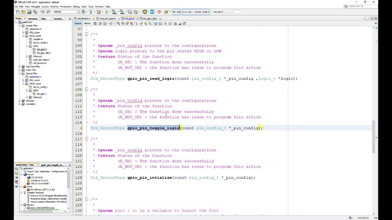 How to implement GPIO driver based on PIC18F4620 MCU - YouTube