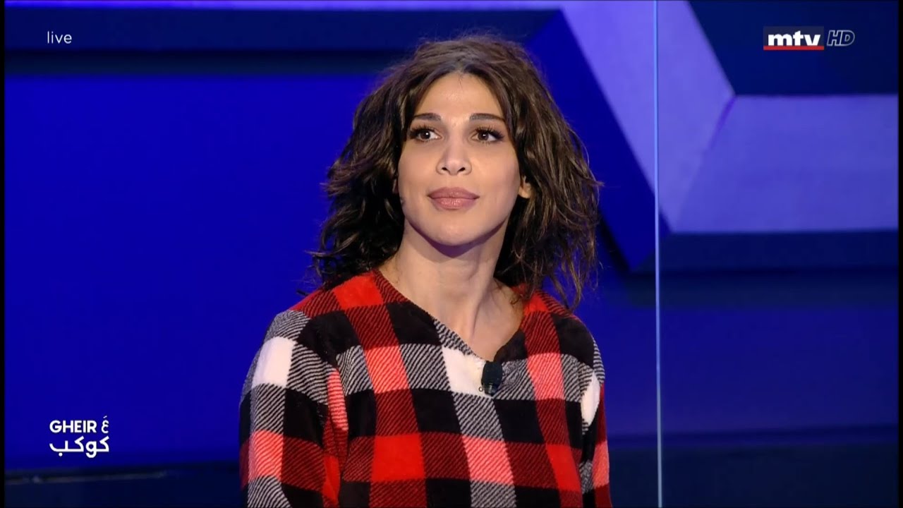 Bonita Saade as Asala with Pierre Rabbat at MTV بونيتا سعادة تقليد ...