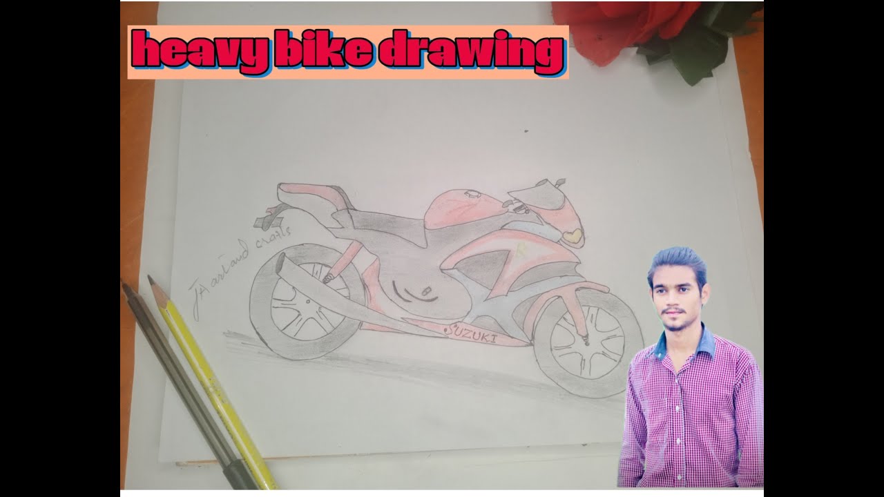 how to draw heavy bike | bike drawing easy | easiest drawing - YouTube