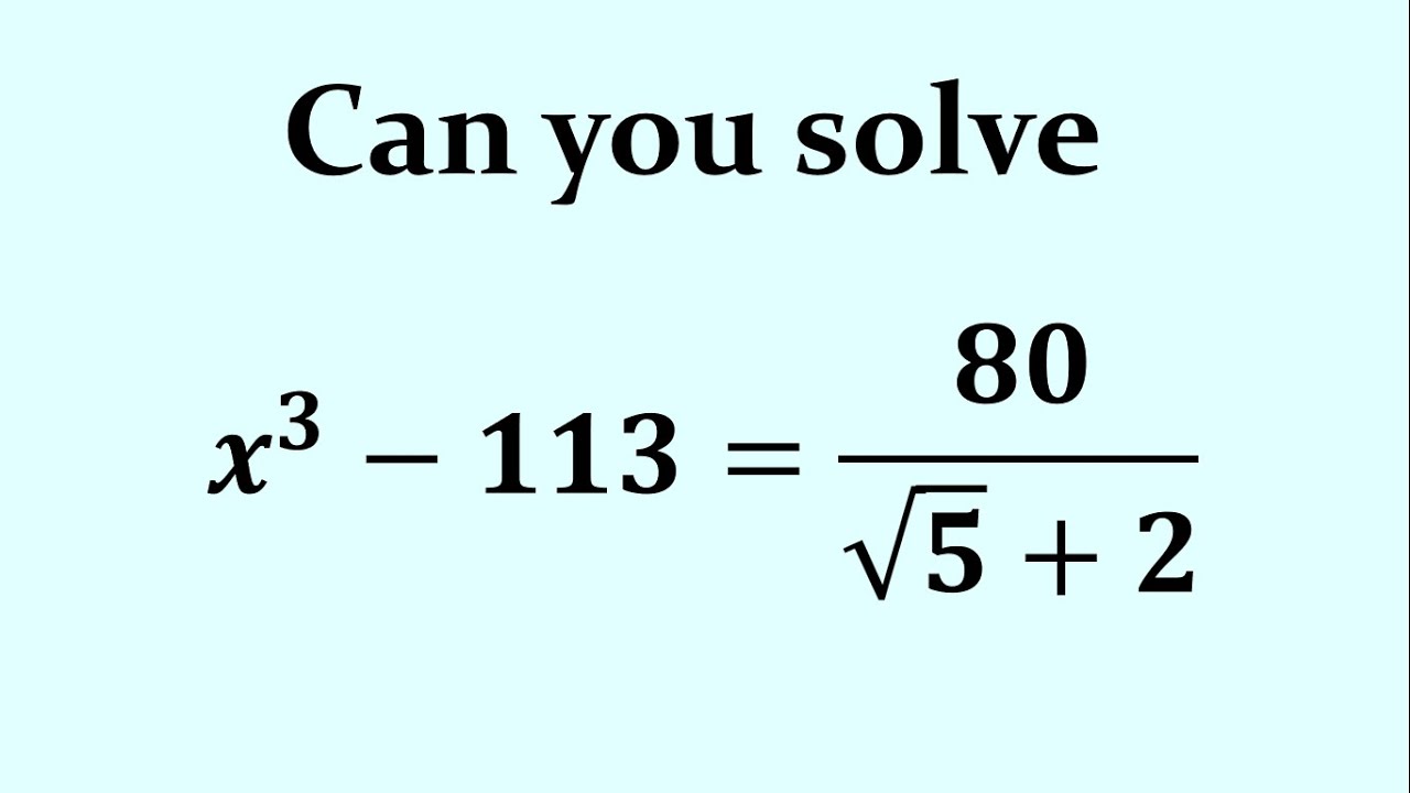 An Amazing Algebraic Problem | Cubic Equations | Can You Solve - YouTube