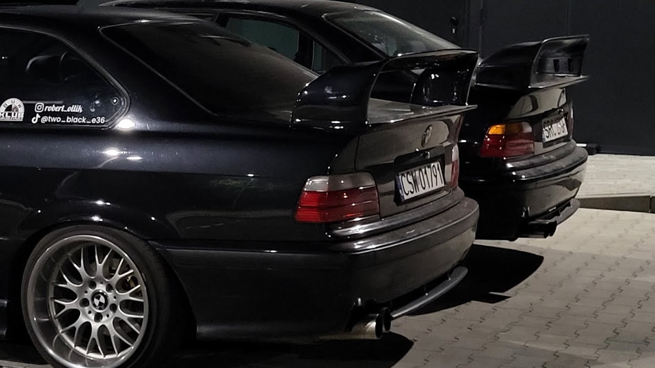 | BLACK BMW E36 IN THE CITY AT NIGHT | - YouTube