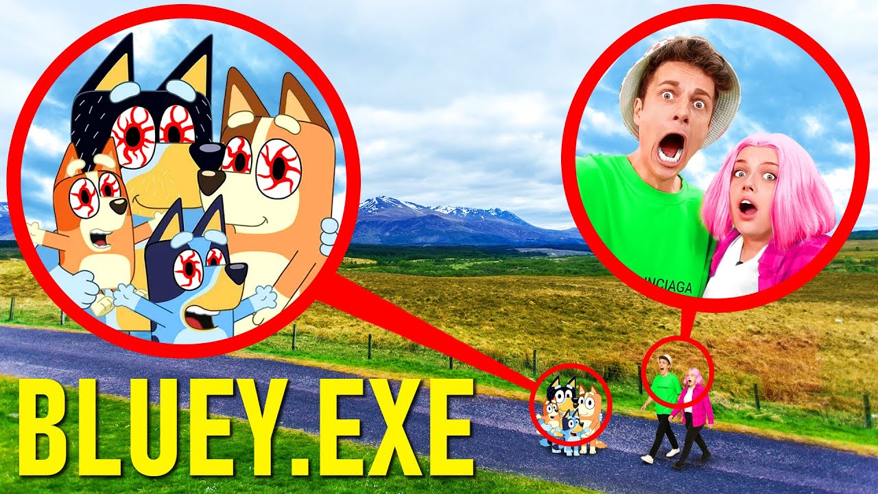 DRONE CATCHES BLUEY FAMILY IN REAL LIFE ! - YouTube