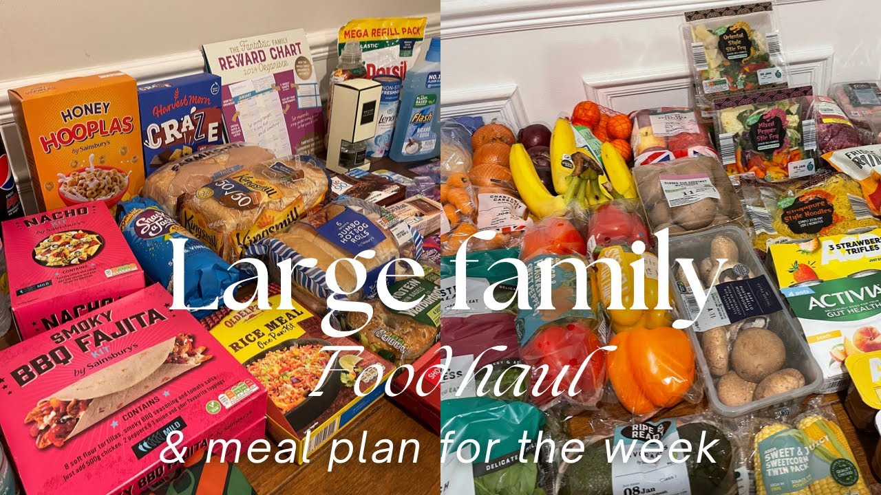 Weekly food haul for a family of 10 & meal plan - YouTube