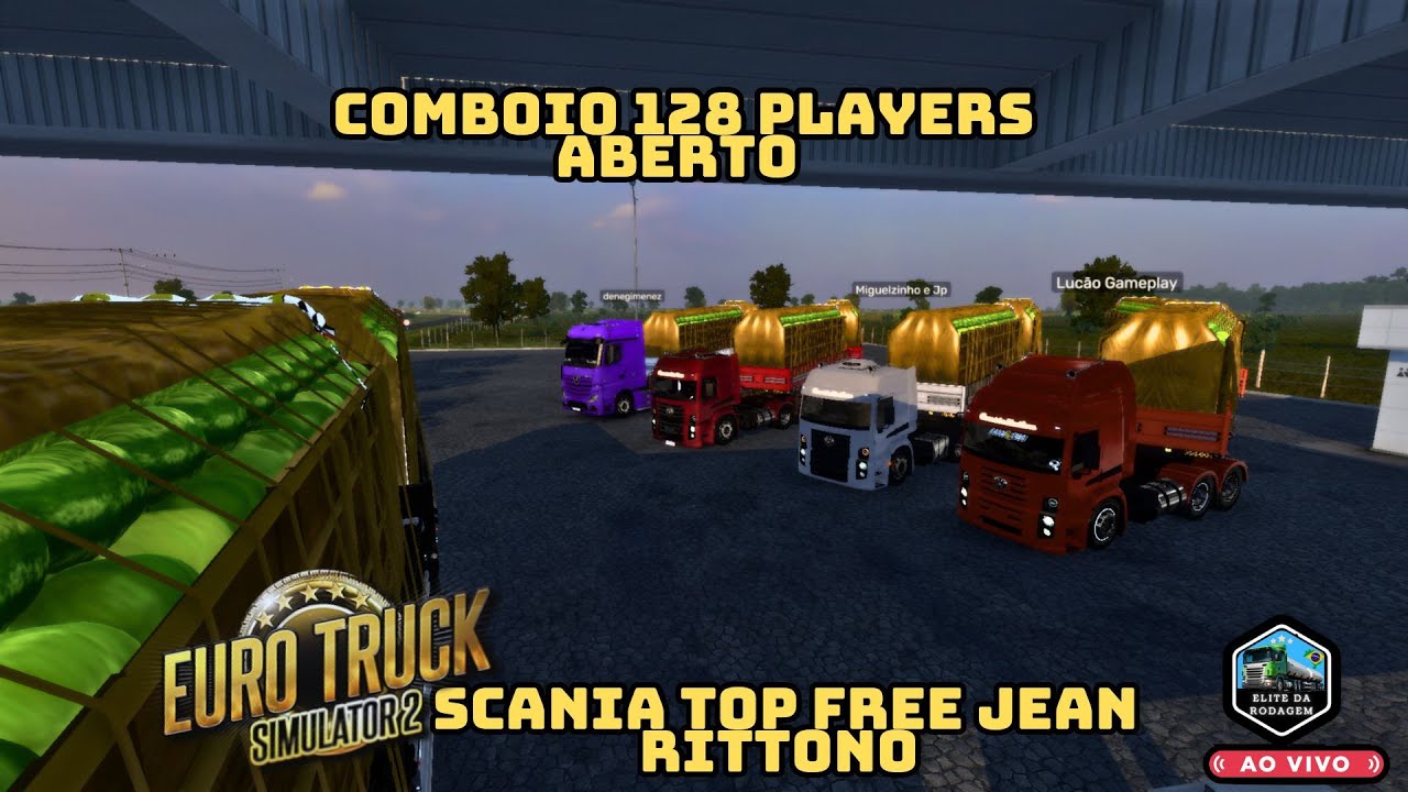 🔴live On🔴📹jogando Euro Truck Simulator 2 Comboio 128 Players Mapa Elite