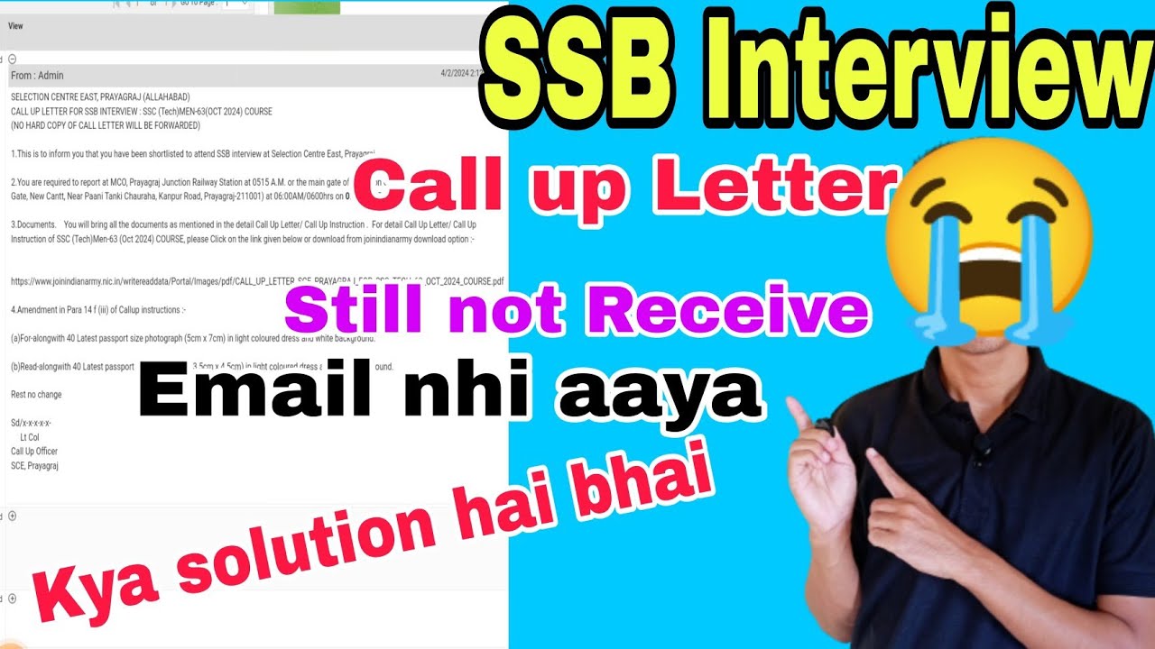 SSB interview Call up Letter Nhi aaya, Call up Letter Nhi aaya kya hua ...