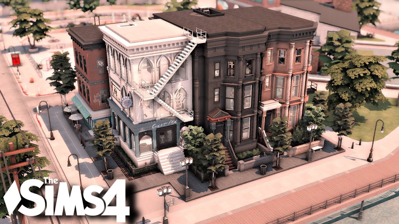 New York Inspired Street | Apartments + More | No CC | The sims 4 Stop ...