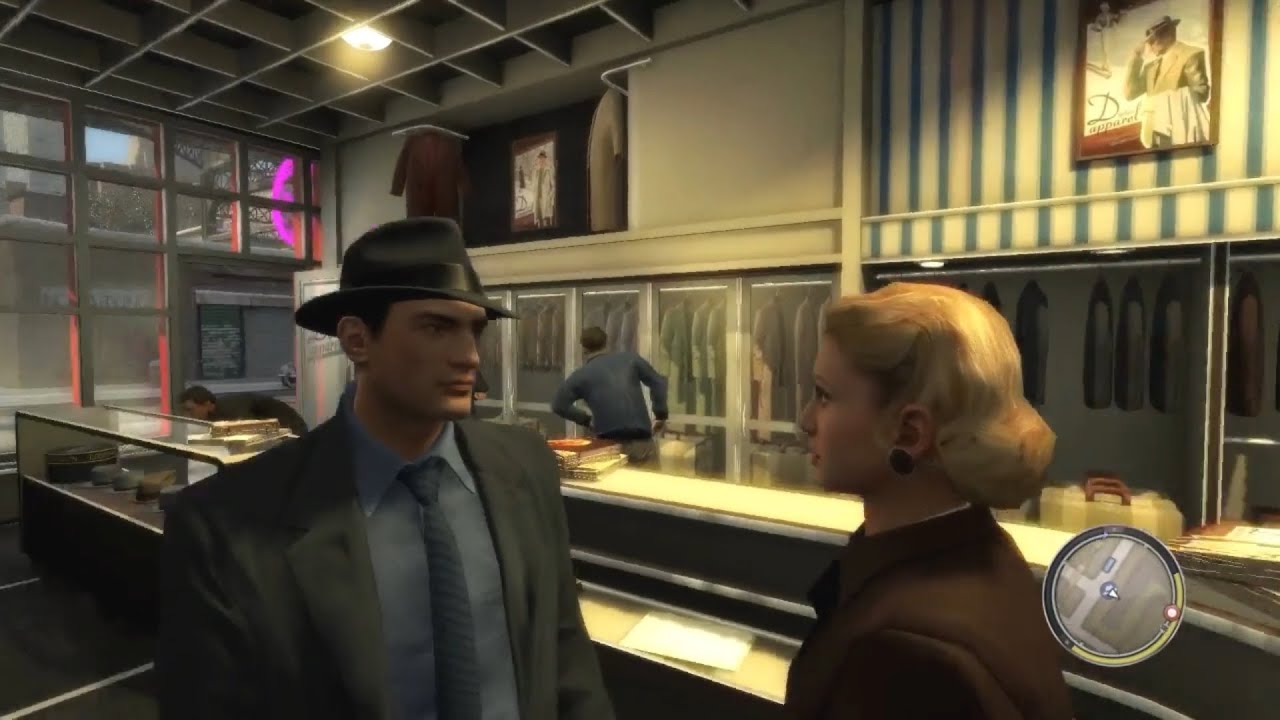 Mafia II - Empire Central Radio 40s. Поездка по зимнему городу под ...