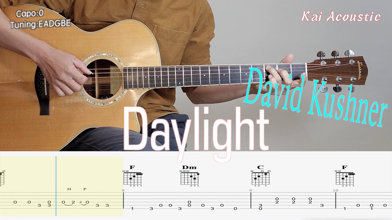 Daylight(David Kushner) | Fingerstyle Guitar Tutorial TAB & Chords ...