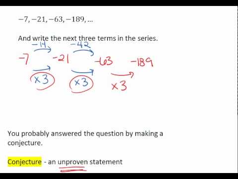 2.1 (1 of 2) Inductive Reasoning & Conjectures - YouTube