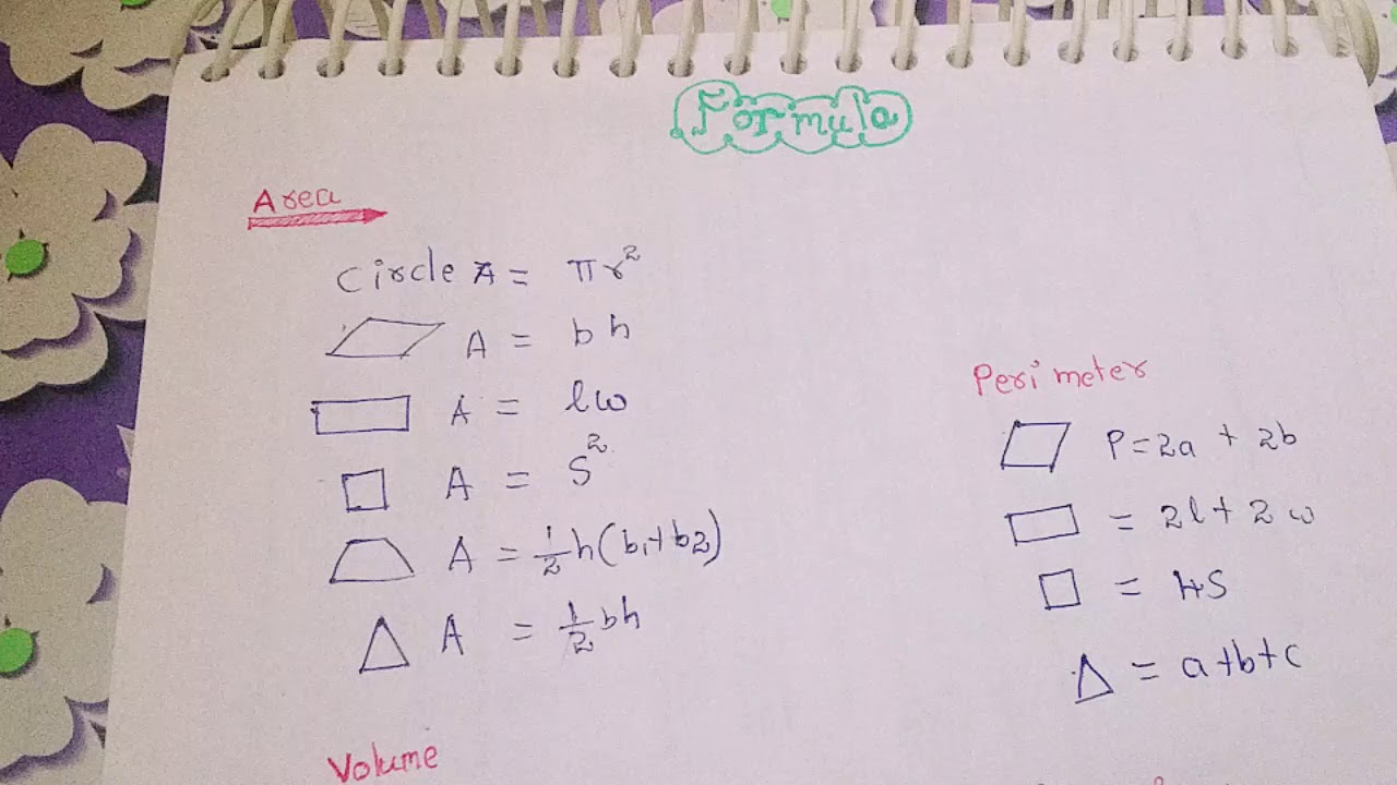 ALL IN ONE MATHS / formulas / .... - YouTube