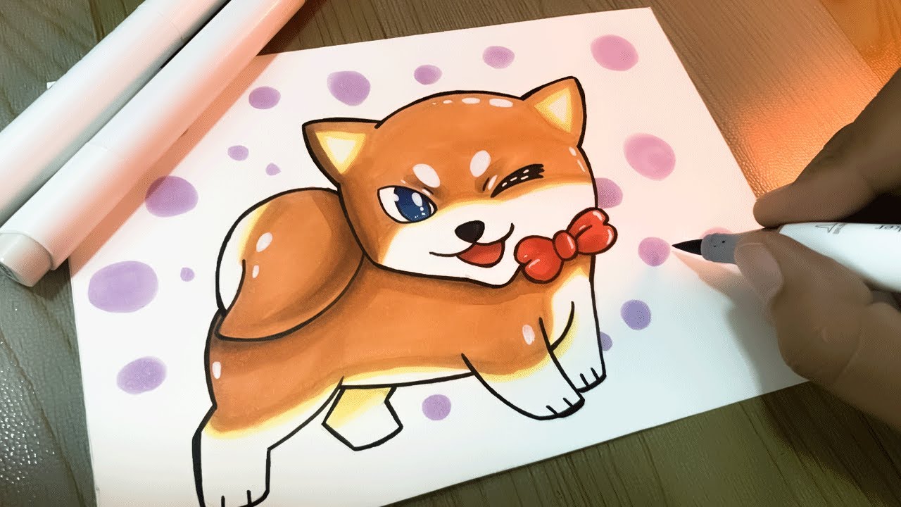 CÓMO DIBUJAR un 🐶PERRITO KAWAII facil paso a paso - INU SHIBA - YouTube